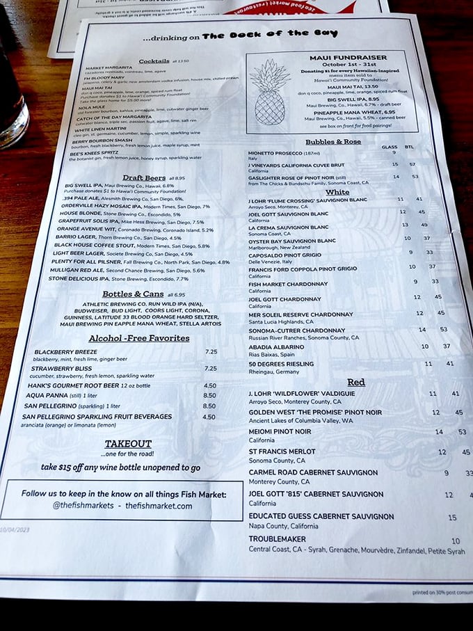 A menu that reads like a love letter to the Pacific Ocean. Decision paralysis has never been so delicious.
