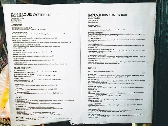 The menu reads like a love letter to the ocean. Each item promises a different way to experience the Pacific Northwest's aquatic bounty.