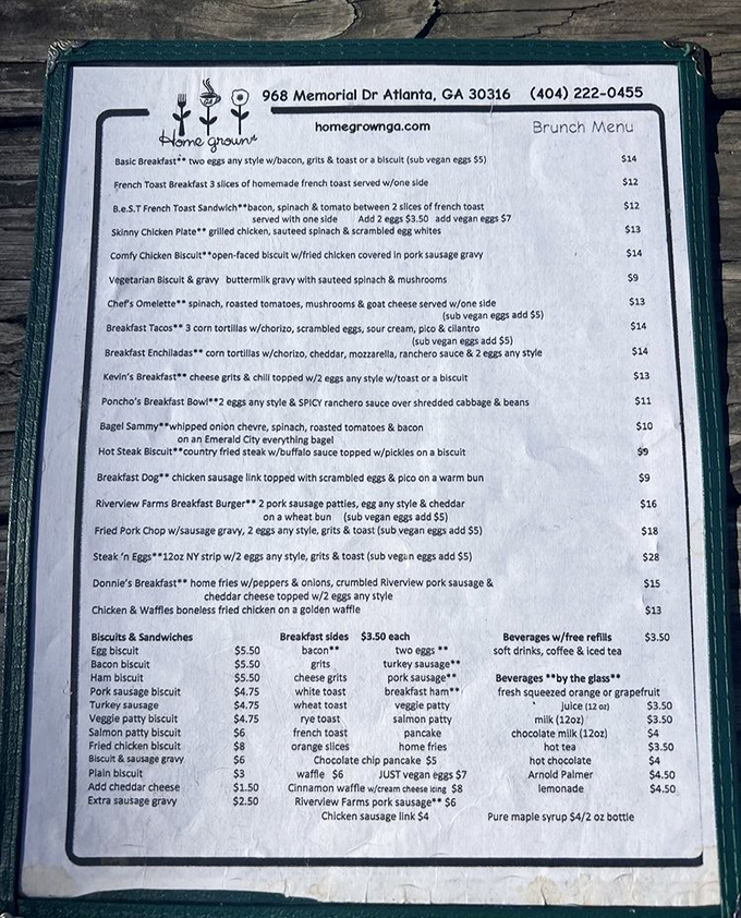 A menu that reads like a love letter to Southern cuisine, with each dish promising its own delicious story.