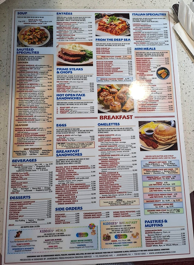 A menu so comprehensive it could double as light reading material. The breakfast section alone deserves its own zip code.