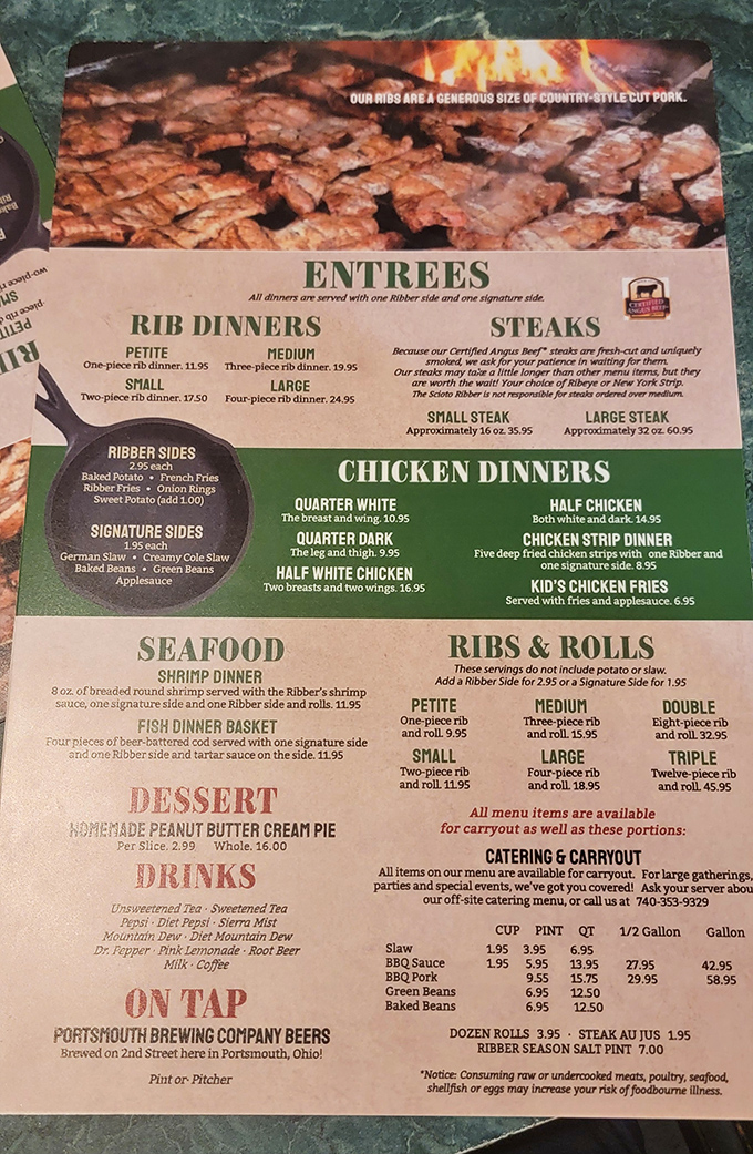 The menu reads like a meat lover's manifesto &ndash; ribs sized from "petite" (which would be large anywhere else) to the intimidating "triple" that requires strategy and stamina.