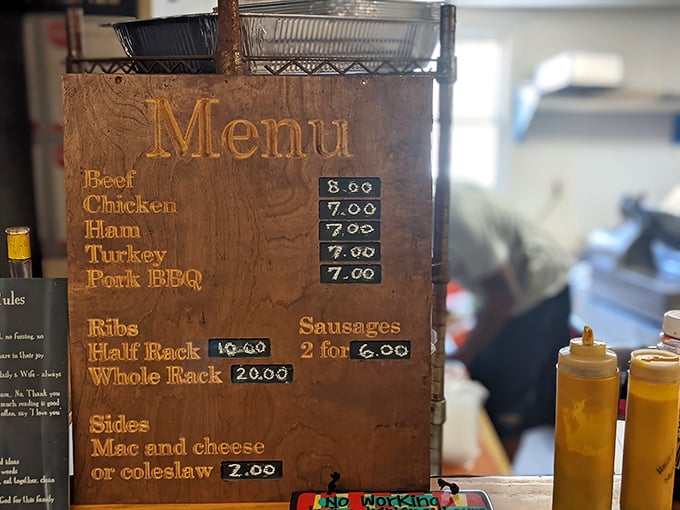 A menu board that tells you everything you need to know. Like a haiku of hickory-smoked happiness, it's beautifully simple and straight to the point.