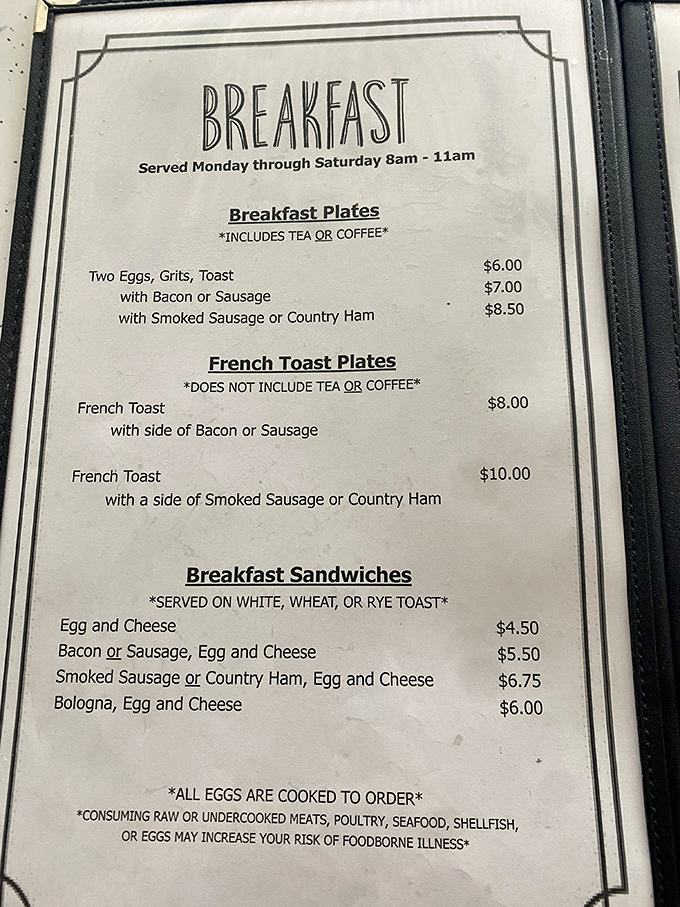 This menu isn't trying to impress with fancy descriptions or exotic ingredients&mdash;just honest food at honest prices that'll make your wallet as happy as your stomach.