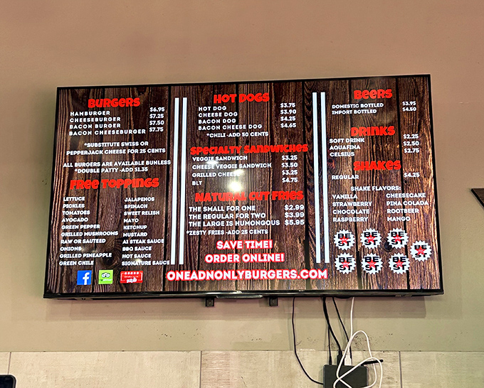 A menu that gets straight to the point. No need for fancy food terminology when you're confident in what you do best.