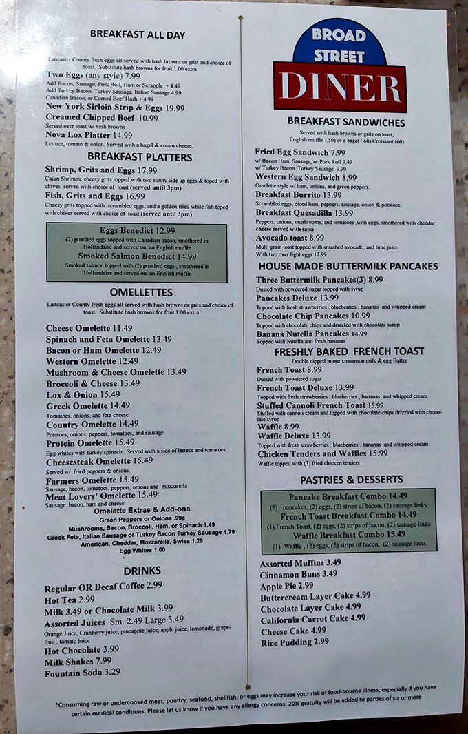 This menu isn't just a list of food&mdash;it's a roadmap to happiness. From Stuffed Cannoli French Toast to Shrimp & Grits, breakfast nirvana awaits.