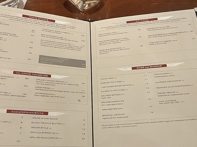 A menu that reads like poetry to meat lovers. Each description promises a journey of flavor that makes decisions deliciously difficult.