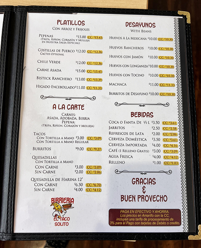 This menu isn't trying to be everything to everyone—it's the culinary equivalent of knowing exactly who you are and owning it completely.