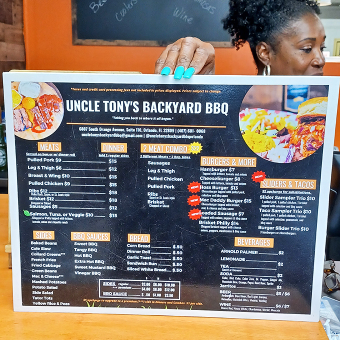 A menu that doesn't need fancy fonts or flowery descriptions&mdash;just straightforward BBQ goodness that speaks the universal language of smoke.