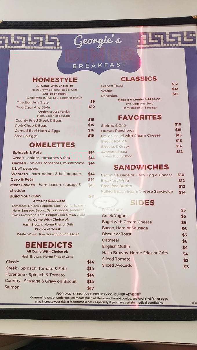 This isn't just a menu&mdash;it's a roadmap to happiness. The Country Fried Steak & Eggs calling your name is worth every delicious calorie.