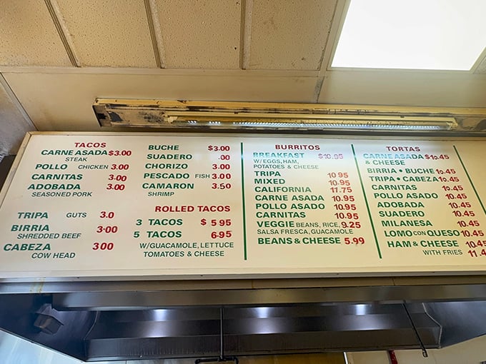 A menu board that cuts straight to the chase &ndash; no flowery descriptions needed when the food speaks this eloquently.