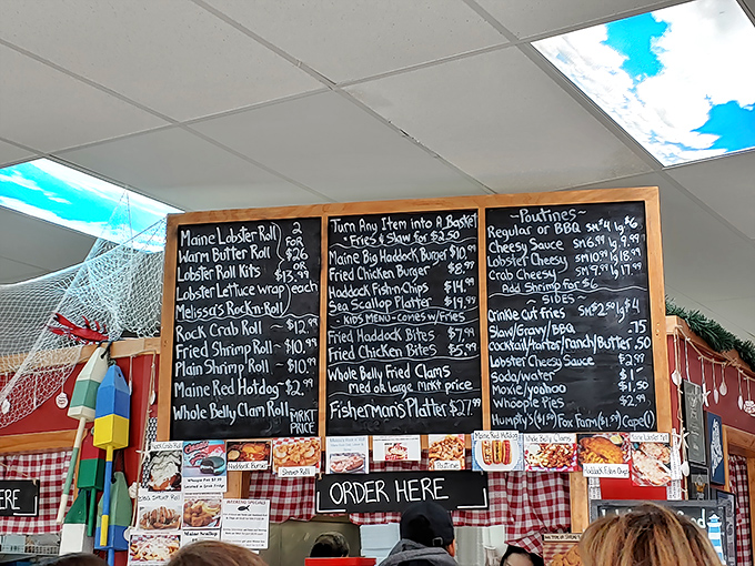 That chalkboard menu is like reading a love letter to New England seafood traditions. The lobster roll is calling my name!