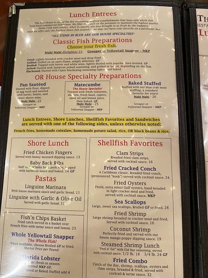 The menu reads like a love letter to the sea, with "The Whole Fish" philosophy proudly displayed for all to appreciate.