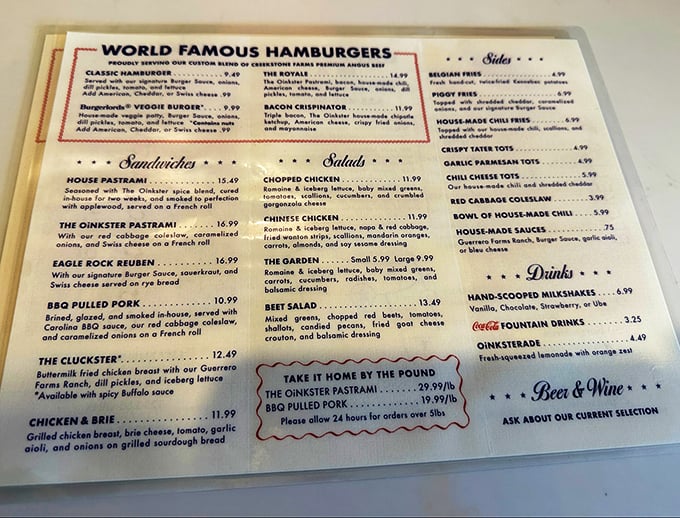 This menu isn't just a list&mdash;it's a roadmap to flavor country, where pastrami is king and Belgian fries are its worthy courtiers.