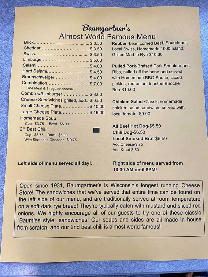 The "Almost World Famous Menu" isn't just clever marketing&mdash;it's a roadmap to some of the most honest, unpretentious food in America.