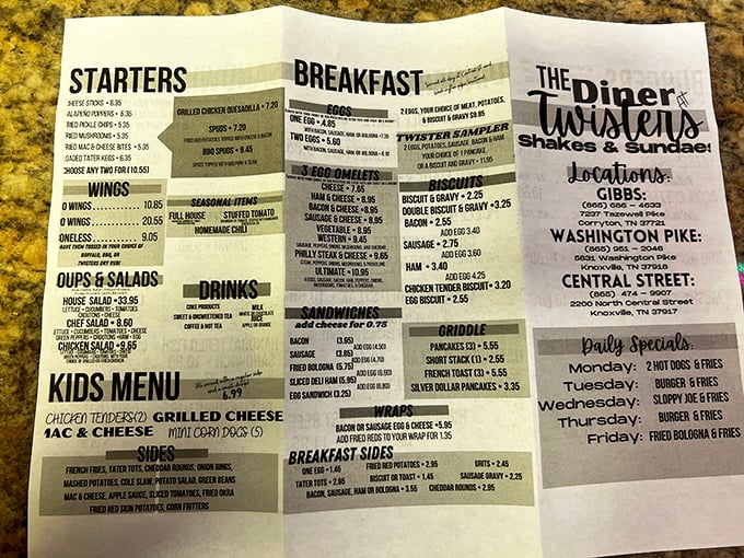 A menu that doesn't need fancy fonts or pretentious descriptions. Just straightforward promises of satisfaction that will be kept.