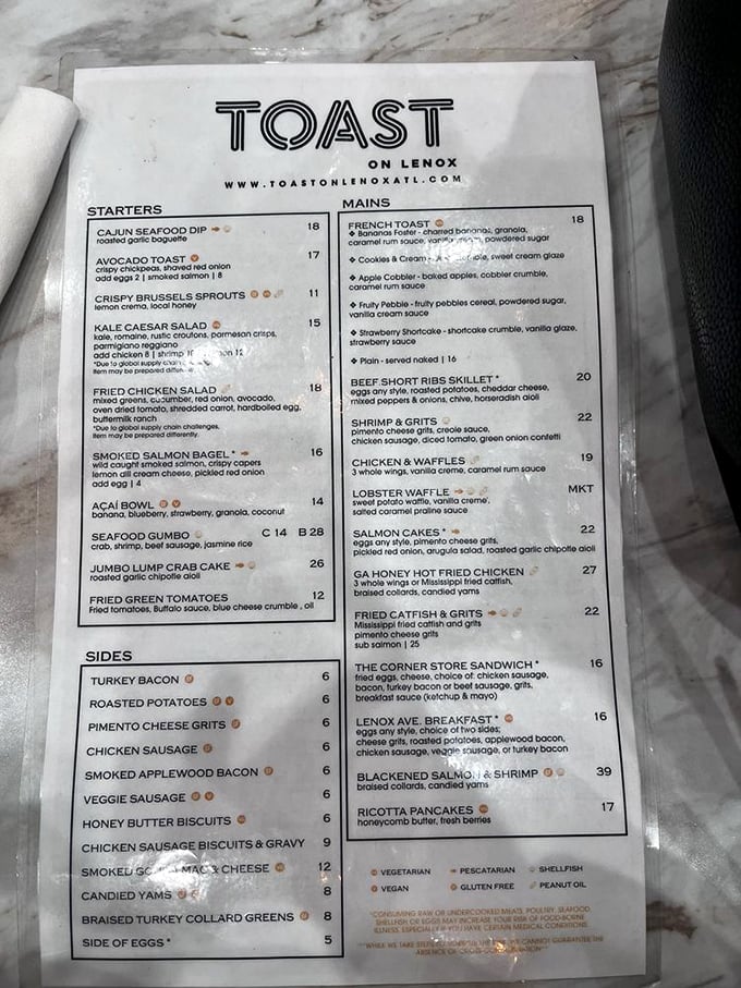 This menu reads like a love letter to Southern cuisine with global influences. Warning: decision paralysis may occur when faced with this many tempting options.