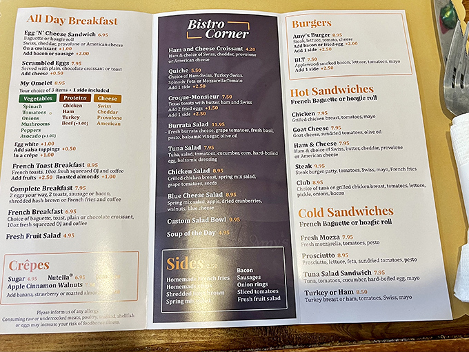 This menu isn't just a list &ndash; it's a passport to flavor country. The "All Day Breakfast" section alone could make a grown adult weep with joy.