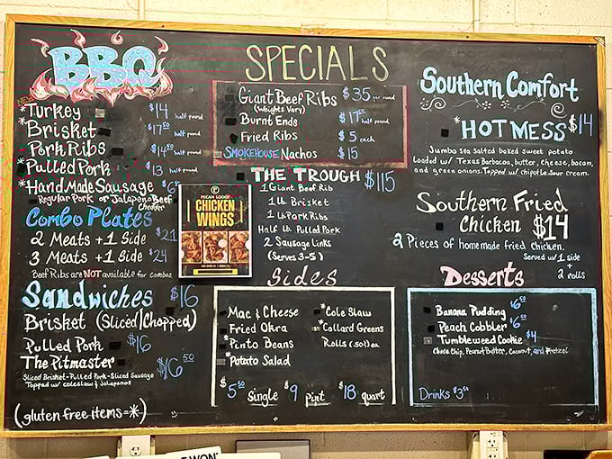 This chalkboard menu isn't just a list—it's a roadmap to happiness. The only wrong choice is not ordering enough.