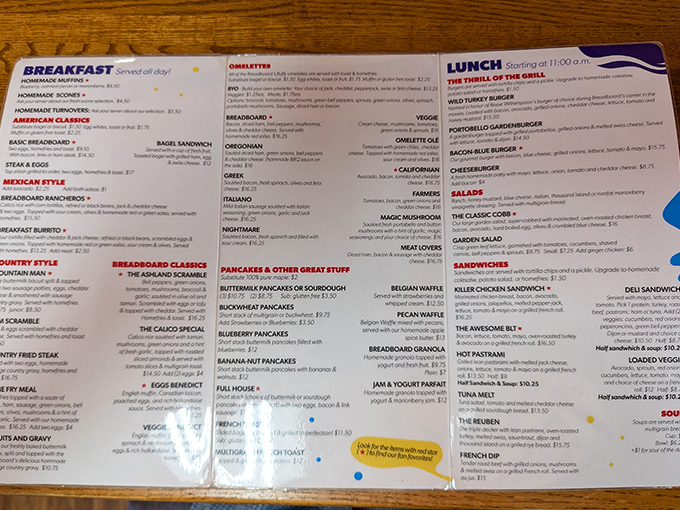 The menu at The Breadboard reads like breakfast poetry. Each description is a promise your taste buds will thank you for keeping.