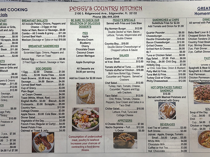 A menu that reads like a love letter to American breakfast classics. No molecular gastronomy here—just the promise of honest food that understands what morning hunger truly craves.