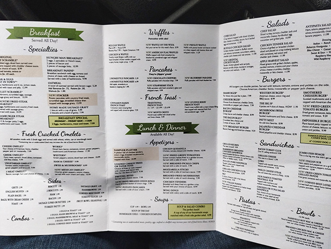 A menu that reads like a love letter to American comfort food. No molecular gastronomy here, just honest dishes that satisfy the soul.
