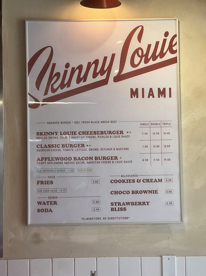 A menu so focused it could teach a master class in restraint. Three perfect burgers, no distractions, just pure satisfaction.