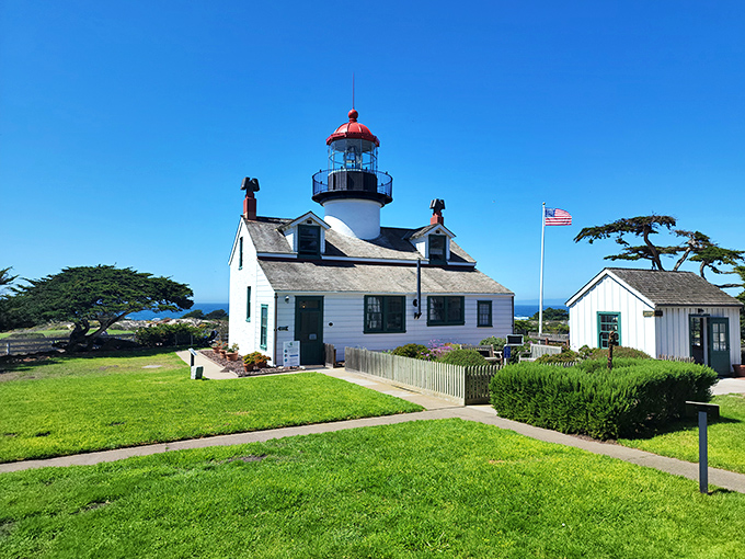 Point Pinos Lighthouse stands like a maritime sentinel, guiding ships and Instagram enthusiasts with equal dedication since 1855.