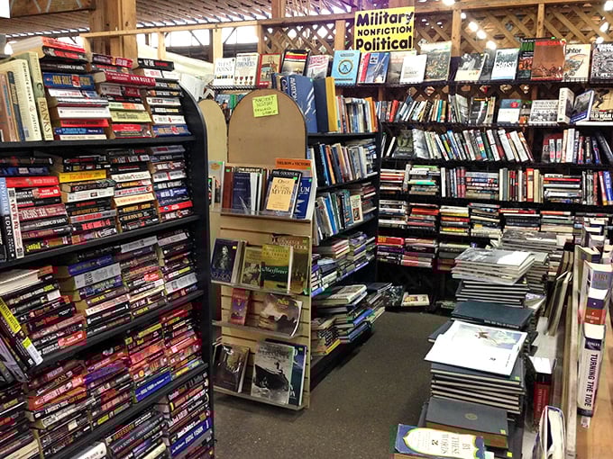 Bibliophile heaven awaits between these shelves. Military history, fiction, and forgotten classics – all waiting for their next chapter with you.