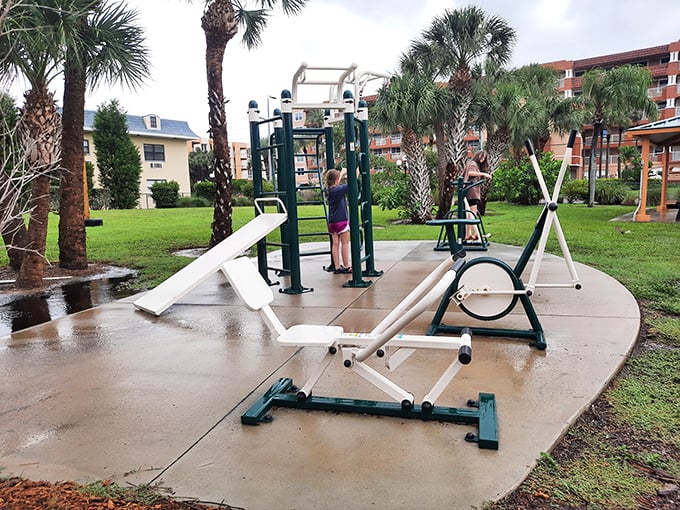 Who needs an expensive gym membership when the town provides waterfront fitness equipment? Your daily workout comes with a million-dollar view.