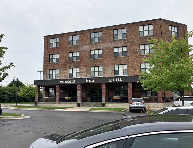 The Wrought Iron Grill occupies a beautifully repurposed brick building, where industrial heritage meets culinary creativity in a space that invites lingering conversations.