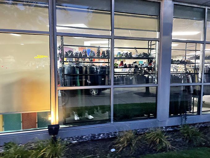 Peek through those windows and spot the organized chaos that makes thrift store hearts skip beats everywhere.