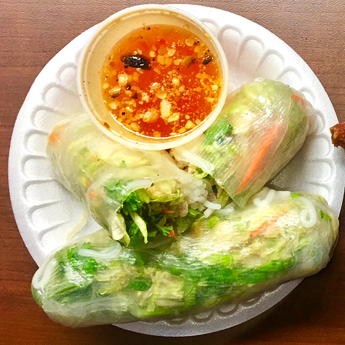 These spring rolls are nature's perfect food delivery system&mdash;translucent rice paper showcasing a rainbow of vegetables alongside that addictive dipping sauce that might change your life.