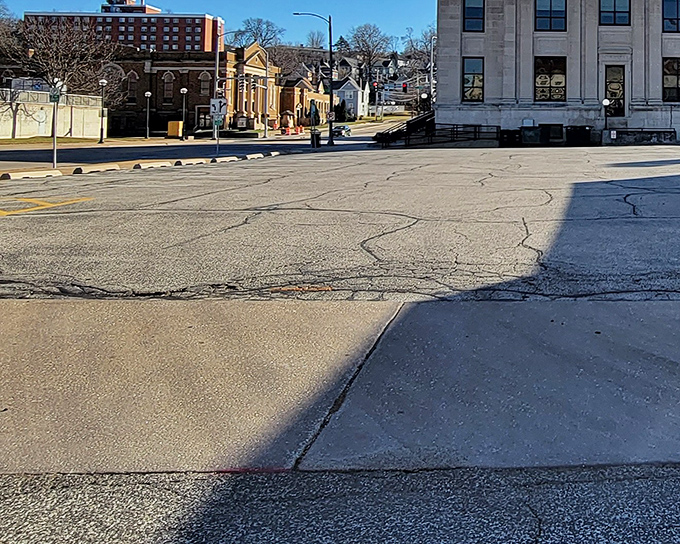 Moline's architectural heritage stands proudly on display, with classic buildings framing streets that have witnessed generations of Quad Cities history.