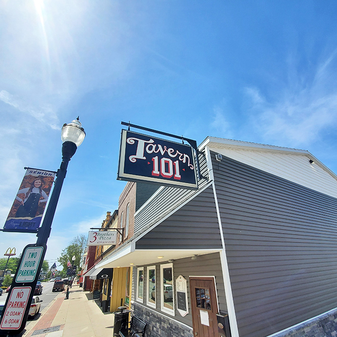 Tavern 101 beckons with its classic signage &ndash; the kind of place where everybody might not know your name yet, but they'll remember it by your second visit.