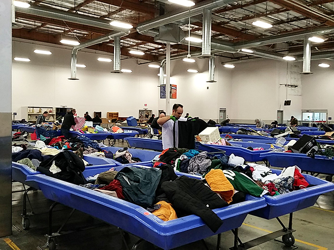 The famous blue bins&mdash;where fashion destinies are determined and style hunters develop biceps they never knew they needed.
