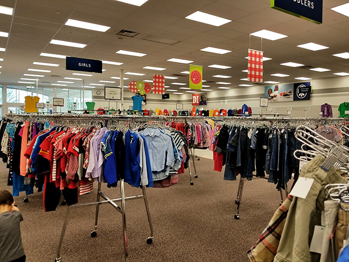 Little clothes, big savings! The children's section offers everything from playground-ready outfits to "my first interview" ensembles.