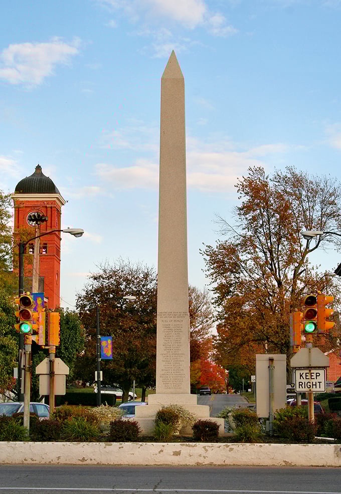 Standing tall in the town center, the Victory Memorial Shaft reminds visitors that small towns often made the biggest sacrifices during America's defining moments.