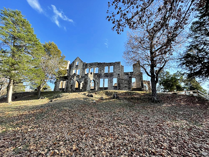 From below, the castle commands respect like a limestone fortress that wandered inland from Scotland.