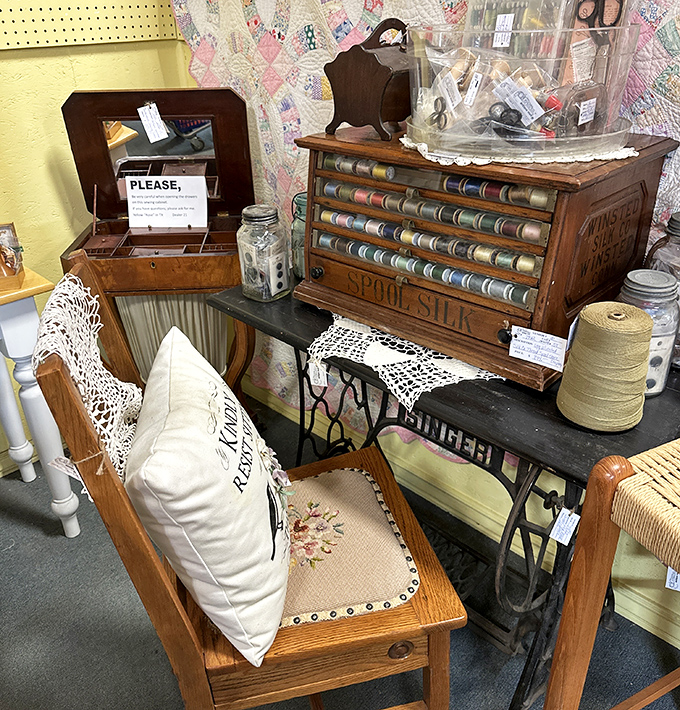 Grandma's sewing cabinet wasn't just furniture&mdash;it was a time capsule. This antique spool cabinet whispers stories of handmade dresses and mended hearts.