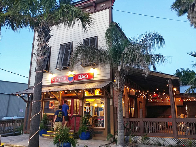 Wicked Bao's twinkling lights and palm-framed porch create the perfect setting for an evening of Asian fusion delights that'll make your taste buds do a happy dance.