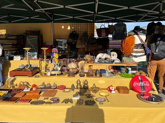This table could outfit a time traveler's apartment&mdash;from Coca-Cola memorabilia to brass figurines that survived decades of spring cleanings.