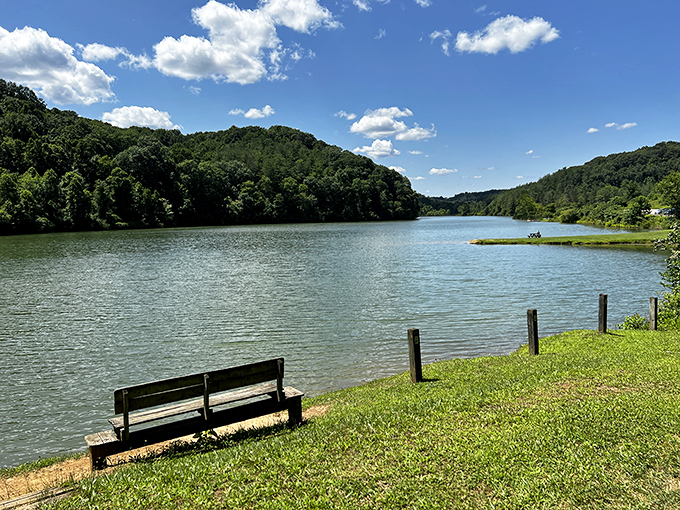 Sometimes the best conversations happen in silence, especially when your companion is this stunning lake view.