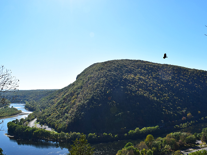 Where the Delaware River bends dramatically around Mount Minsi, creating the view that launched a thousand desktop wallpapers and "wish you were here" moments.