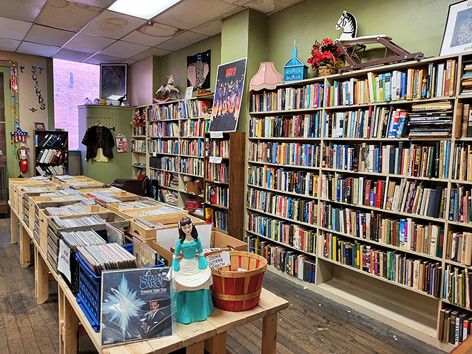 The book section isn't just shelves; it's a time machine where forgotten bestsellers and cherished classics find new admirers.