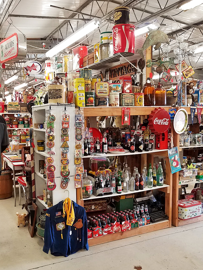 This isn't just a collection&mdash;it's a time machine. Vintage Coca-Cola memorabilia stands ready to transport you back to simpler, fizzier times.