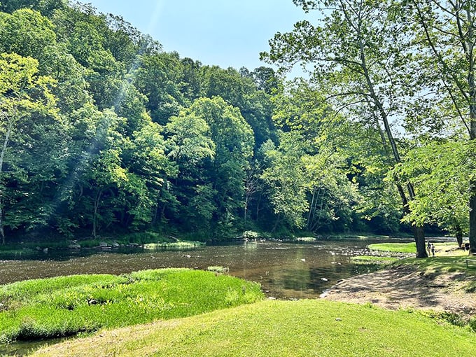 Little Beaver Creek flows like nature's own meditation app, creating a soundtrack of gentle ripples against ancient stones.