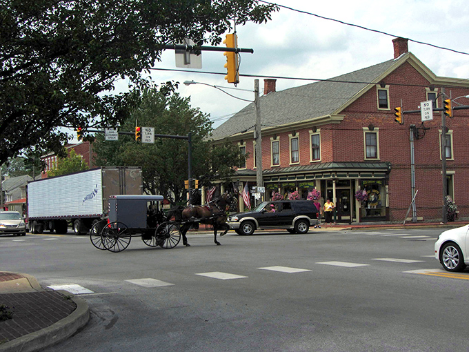 Where worlds collide&mdash;an Amish horse and buggy sharing the road with modern vehicles perfectly captures Strasburg's unique blend of past and present.