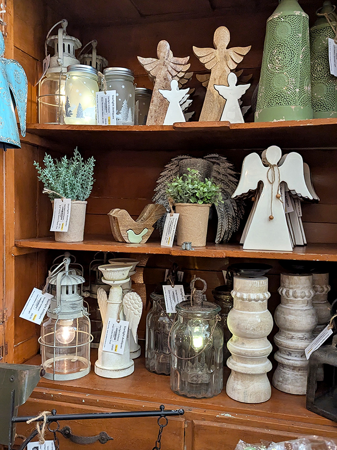 These aren't just decorative angels&mdash;they're guardians of memories waiting to find new homes. Each wooden wing and ceramic face tells a different story. 