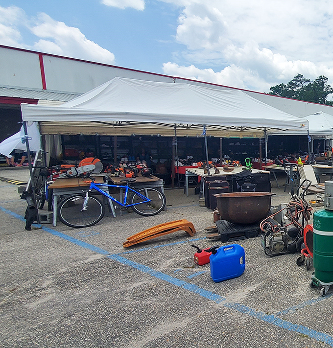 Every table tells a story. From vintage bicycles to cast iron cookware, these outdoor stalls are where nostalgia meets necessity.