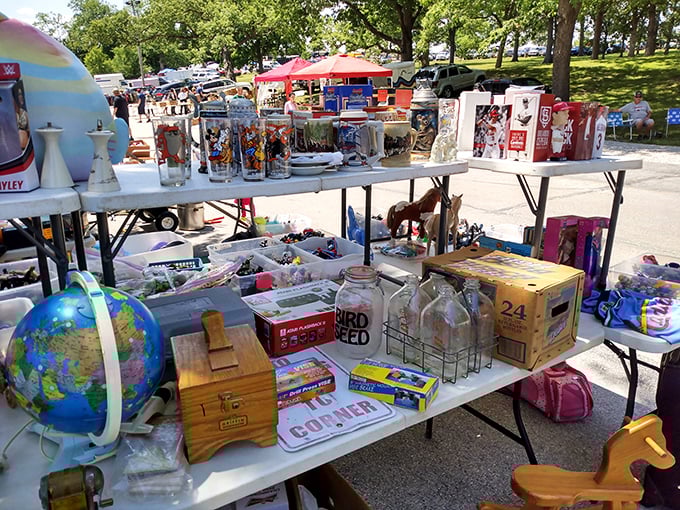 Tables overflow with eclectic collections that tell stories of decades past, waiting for new chapters.